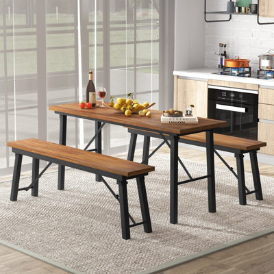COSTWAY Outdoor Dining Table for 4-6 Foldable 150cm Narrow Patio Table ...