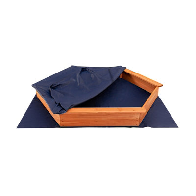 Costway Outdoor Kids Sand Pit Hexagon Ball Box W/ Bottom Cover | DIY at B&Q
