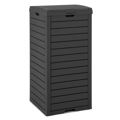 Costway Outdoor Trash Waste Bin 140 L Large Trash Bin with Lid & Pull ...