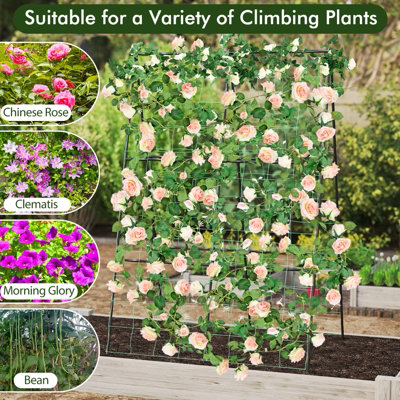 COSTWAY Outdoor Trellis Climbing Plants A-Frame Garden Trellis w ...
