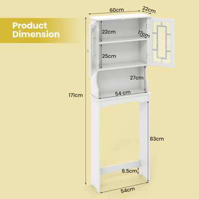 Costway Over-The-Toilet Storage Cabinet 3-Tier Washing Machine Rack W ...