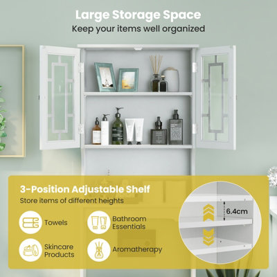 Costway Over-The-Toilet Storage Cabinet 3-Tier Washing Machine Rack W ...