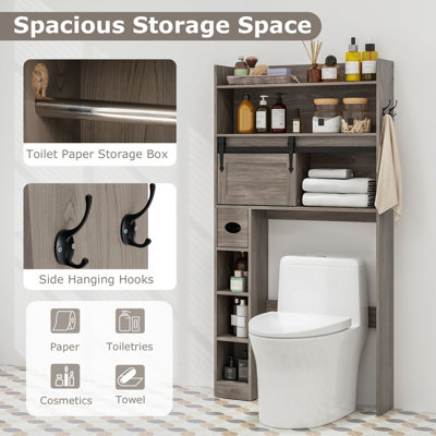 Over Toilet Storage Over The Toilet Storage Cabinet 4-Tier Space-saving ...