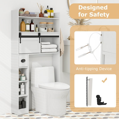 COSTWAY Over The Toilet Storage Cabinet Bathroom Organizer Toilet Rack