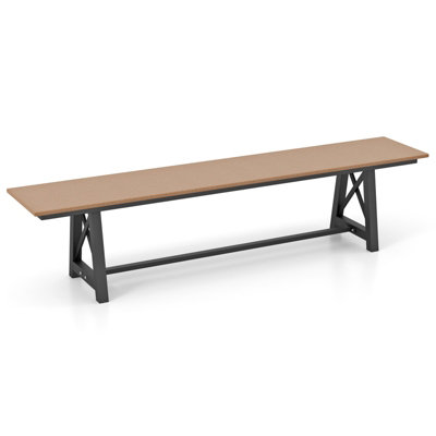 Costway Patio 183cm Extra Long Bench Outdoor Weatherproof Long Chair for 4