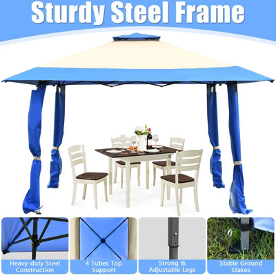 Costway Patio Large Canopy Tent Outdoor Park Gazebo Canopy w/ 3 ...