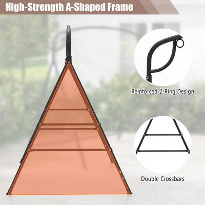 Costway Patio Metal Swing Stand Heavy-Duty A-Shaped Porch Swing Frame w ...