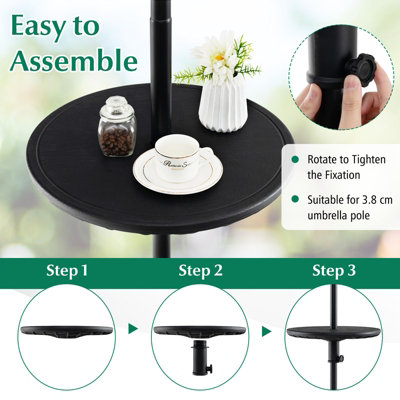 Costway Patio Umbrella Table Adjustable Umbrella Table Tray w/38mm ...
