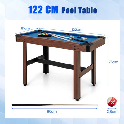 COSTWAY Pool Table for Kids & Adults Wooden Billiard Game Table w/ Full ...