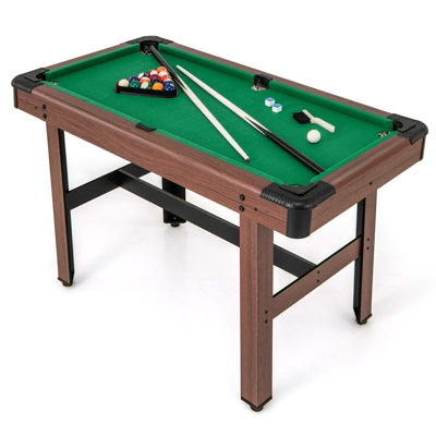 COSTWAY Pool Table for Kids & Adults Wooden Billiard Game Table w/ Full ...