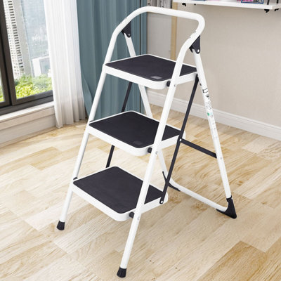 Costway Portable 3-Tread Step Ladder Heavy Duty Safety Anti-Slip Stool ...