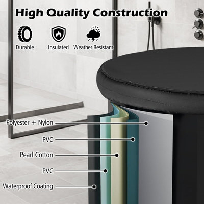 Costway Portable 400L Ice Bath Tub Multiple Layered Foldable Soaking ...