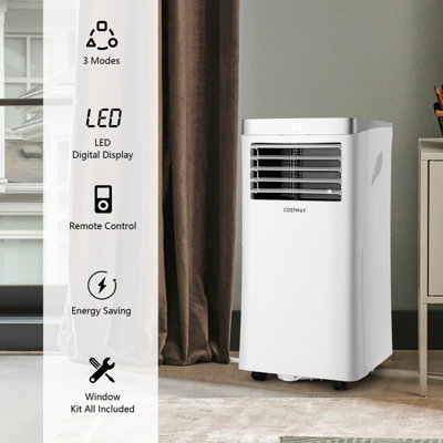 Costway Portable Air Conditioner 9000 BTU 4 in 1 Mobile Cooler Fan and ...