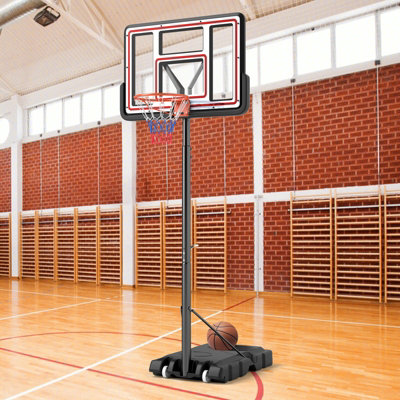 COSTWAY Portable Basketball Hoop 7.4-10 FT Adjustable Basketball Goal ...