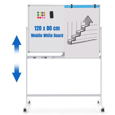 Costway Portable Double-Sided Magnetic Mobile Whiteboard Adjustable ...