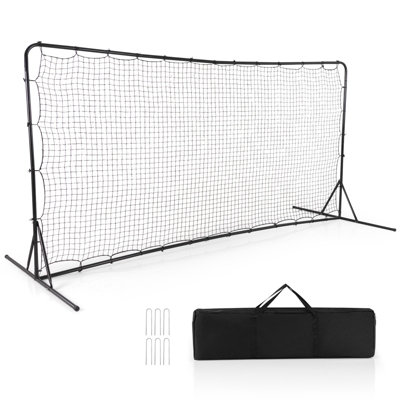 Costway Portable Football Rebounder Net Open Football Goal Net w/ Carry Bag