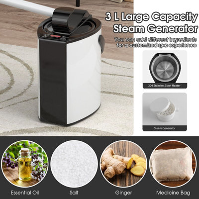 COSTWAY Portable Home Sauna Full Body Steam Sauna Tent with 3L Steam ...
