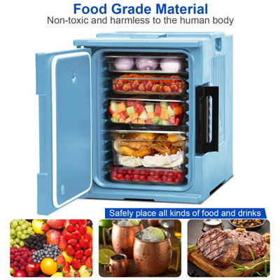 Costway Portable Insulated Food Pan Carrier End-Loading Food Warmer 6 ...