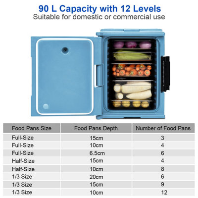 Costway Portable Insulated Food Pan Carrier End-Loading Food Warmer 6 ...