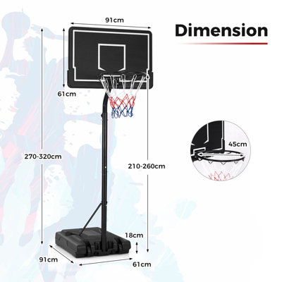 Costway Portable Kids Youth Basketball Hoop System Indoor Outdoor ...