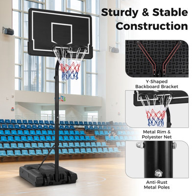Costway Portable Kids Youth Basketball Hoop System Indoor Outdoor ...