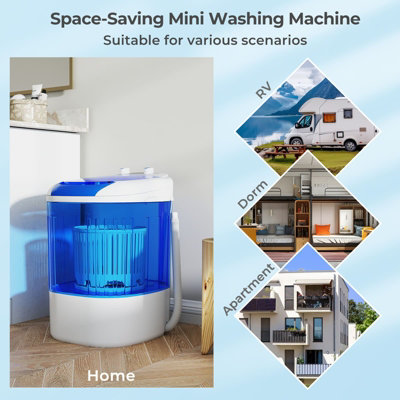 COSTWAY Portable Mini Washing Machine 2.5 kg Capacity with Spin Tub-Blue