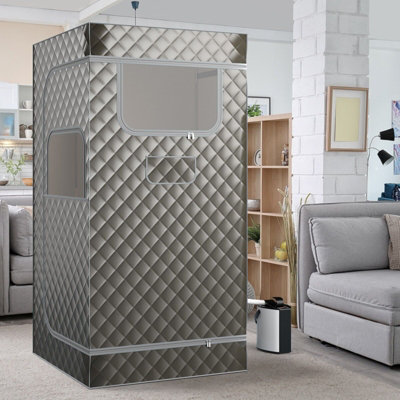 Costway Portable Steam Sauna Home Full Body Sauna Box w/ 3L Steam ...