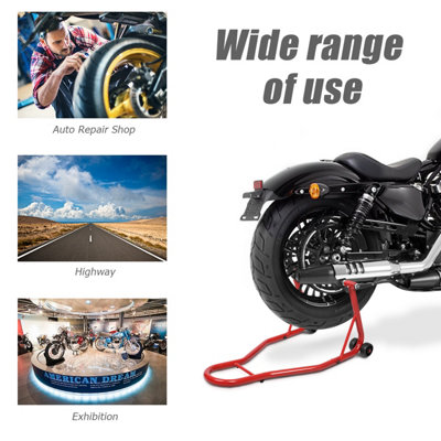 Costway Portable Steel Motorcycle Stand Heavy-Duty Sport Bike Rear ...