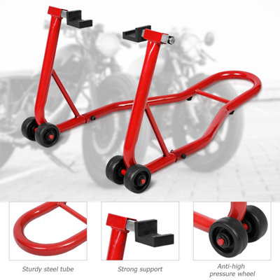Costway Portable Steel Motorcycle Stand Heavy-Duty Sport Bike Rear ...