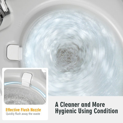 Costway Portable Toilet Compact 20L Waste Tank Compact Commode with ...