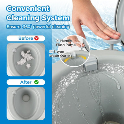 Shop Costway Portable Toilet Compact Indoor Outdoor Commode with 20 L ...