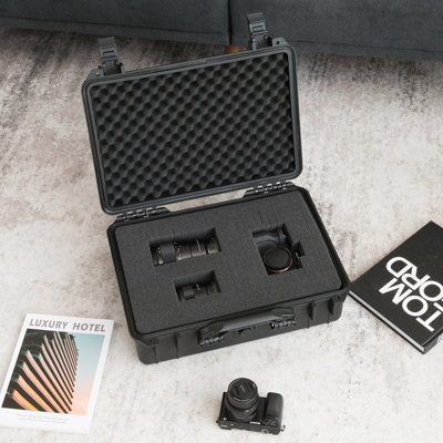 Costway Portable Waterproof Hard Case Shockproof Camera Case with ...