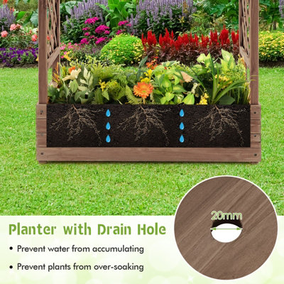 COSTWAY Raised Garden Bed Vertical Plant Container for Climbing Plant ...