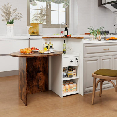 COSTWAY Reception Table Front Counter w/ Lockable Drawer for Salon ...