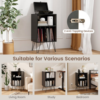 Costway Record Player Stand 3-Tier Turntable Stand Vinyl Record Storage ...