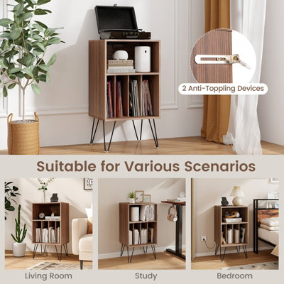 Costway Record Player Stand 3-Tier Turntable Stand Vinyl Record Storage ...