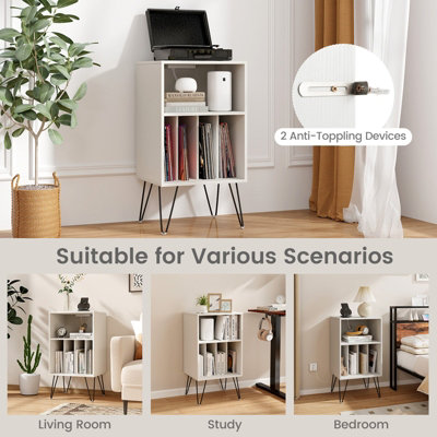 Costway Record Player Stand 3-Tier Turntable Stand Vinyl Record Storage ...