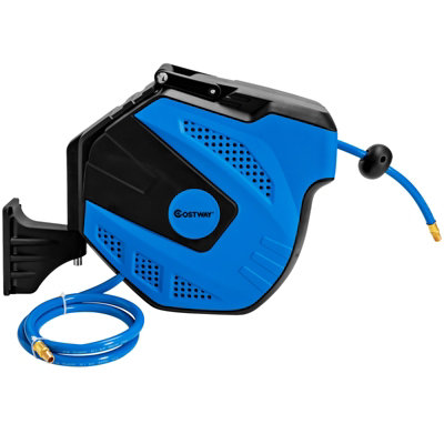 Costway Retractable Air Hose Reel Wall-Mounted Automatic Rewind ...