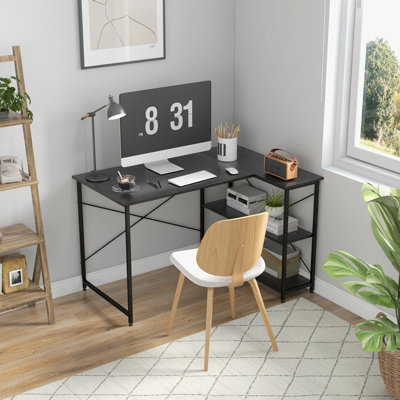 Costway Reversible L-shaped Corner Computer Desk Writing Desk ...