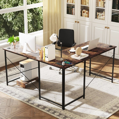 COSTWAY Reversible L-Shaped Desk 150 cm Corner Computer Desk with Built ...