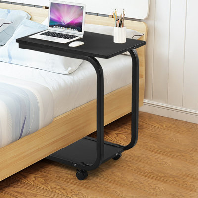 Costway Rolling C-shaped Laptop Side Table Bedside Table Sofa Couch ...