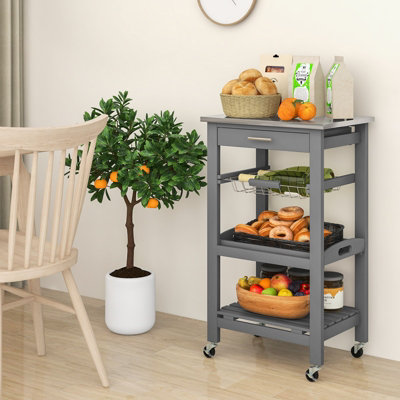Stainless Steel Work Table 18x24 Inch Rolling Stainless Steel Kitchen ...