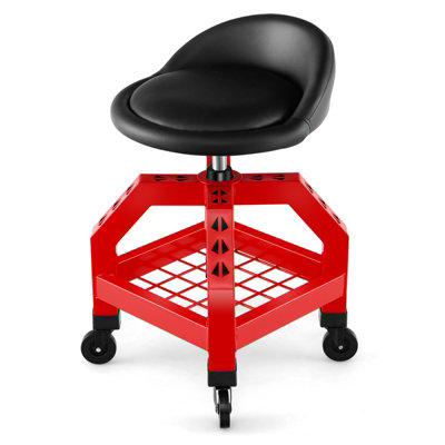 Costway Rolling Mechanic Stool Height Adjustable Workshop Creeper Seat ...