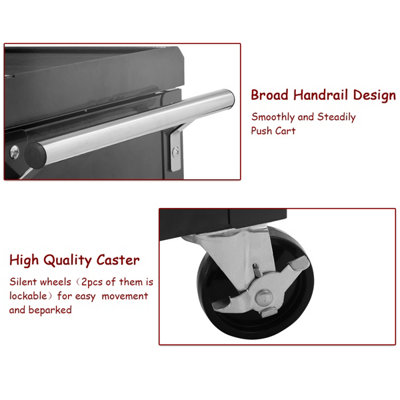 Costway Rolling Tool Cart Tool Box Heavy-duty Metal Utility Cart w ...