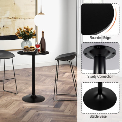 Costway Round Top Pub and Bar Table Standing Bistro Table Circular w ...