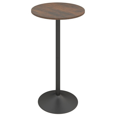 COSTWAY Round Top Pub and Bar Table Standing Bistro Table with MDF Top ...