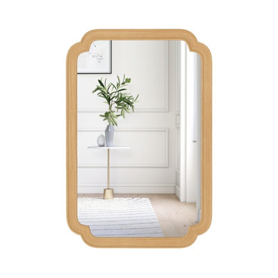 COSTWAY Rounded Corner Wall Mirror 90 cm x 60 cm Rectangle Decorative Mirror