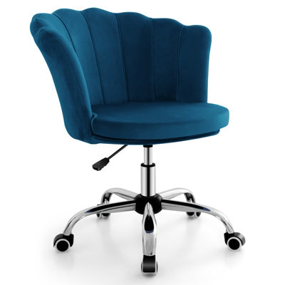 Costway Seashell Back Chair Upholstered Velvet w/ Height Adjustment ...