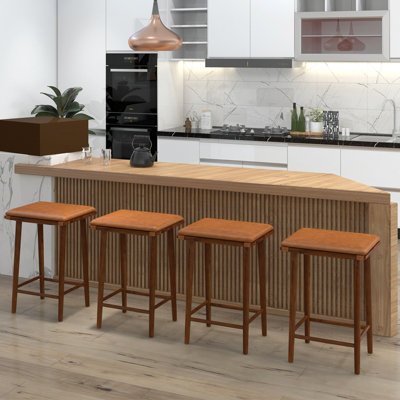 Costway Set of 2 Bar Stools Counter Height Stools Saddle Seat Stool ...