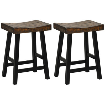 Costway Set of 2 Bar Stools Saddle Seat Stool Counter Height Stools ...